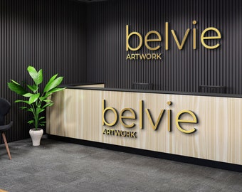 Custom Reception Sign Acrylic Office Sign 3D Business Logo Custom Laser Cut Logo Interior Sign Personalized Sign Rose Gold Sign Etsy