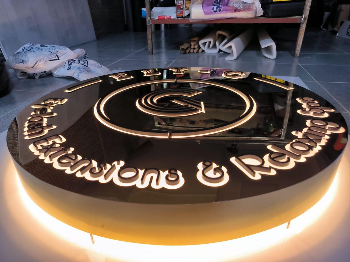 3D Backlit Sign for Business | Outdoor Metal Sign | Metal Sign | Indoor ...