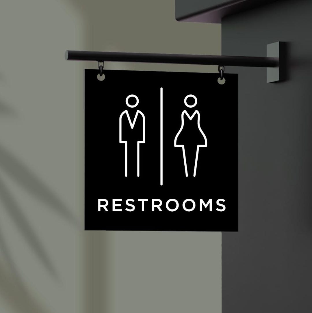 Toilet Hanging Sign, WC Blade Sign, Custom Blade Sign, Hanging Sign ...