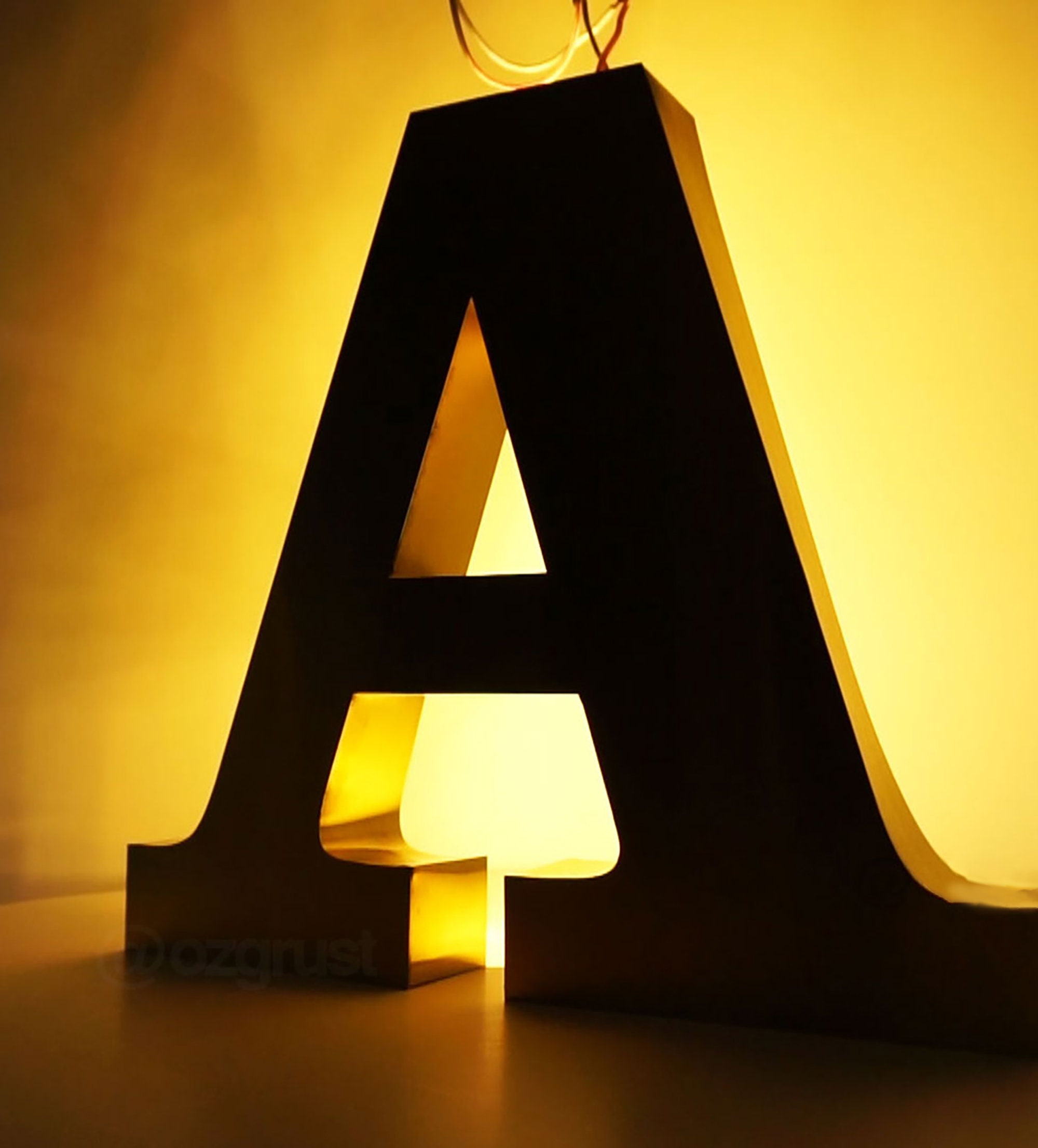 Custom 3D Backlit Sign, Custom Office Sign, Brushed Gold Backlit Sign ...