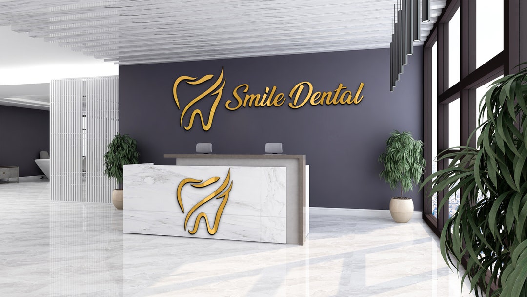 Custom Dental Sign | Acrylic Dentist Office Sign | 3D Dental Logo | Dental Wall Decor Logo ...