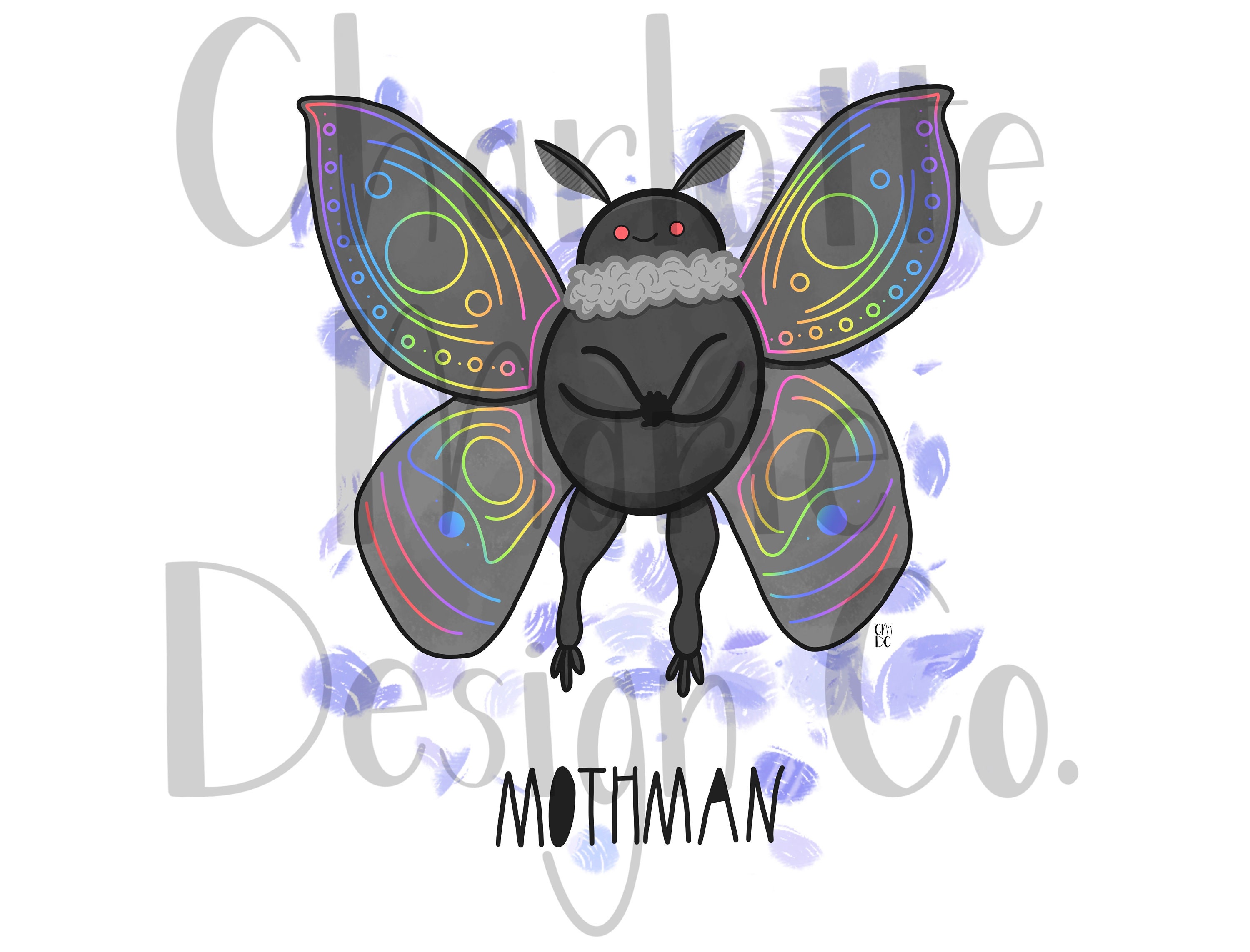 Cute Mothman Illustration PNG, Kawaii Cryptid JPG, Adorable Mothman ...
