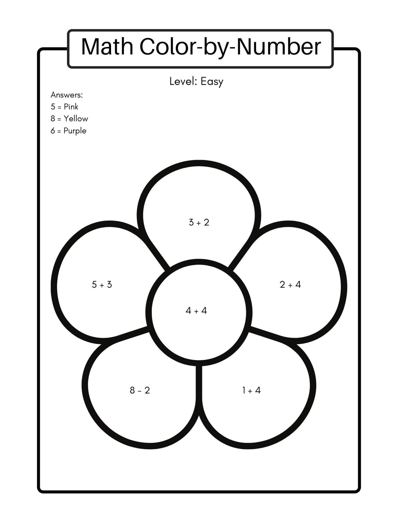 Math Color-by-number Printable Kindergarten Printable | Etsy UK