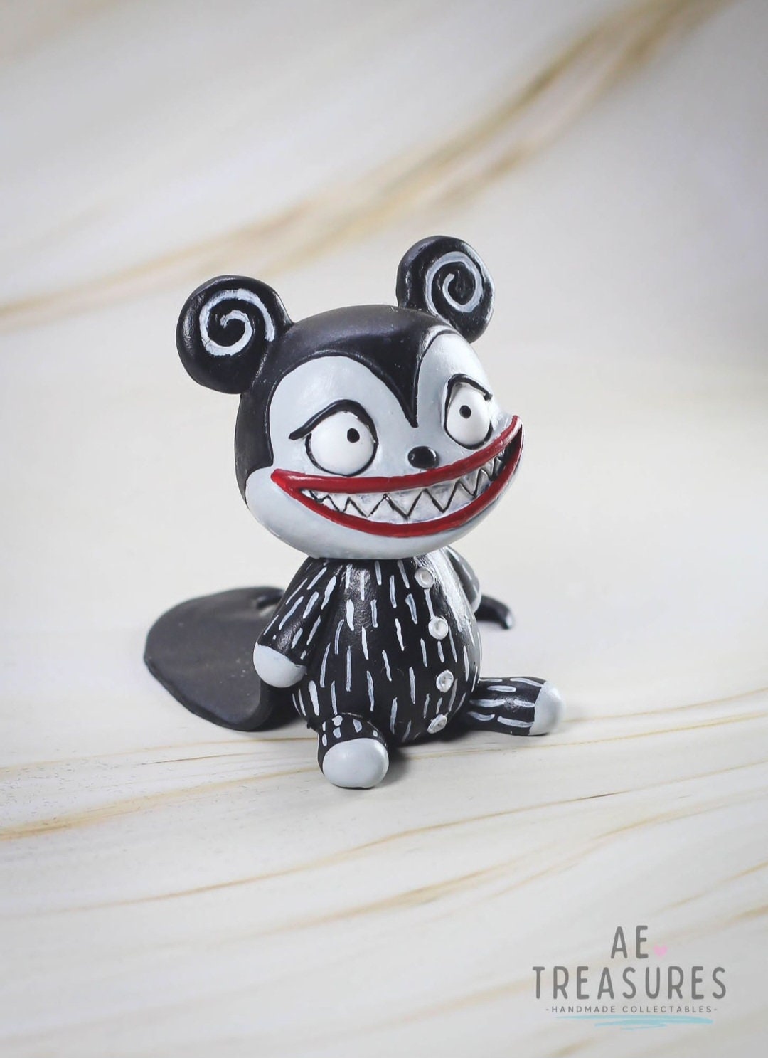 Scary Teddy / Nightmare Teddy / Mini Teddy Figure / Spooky / Handmade ...