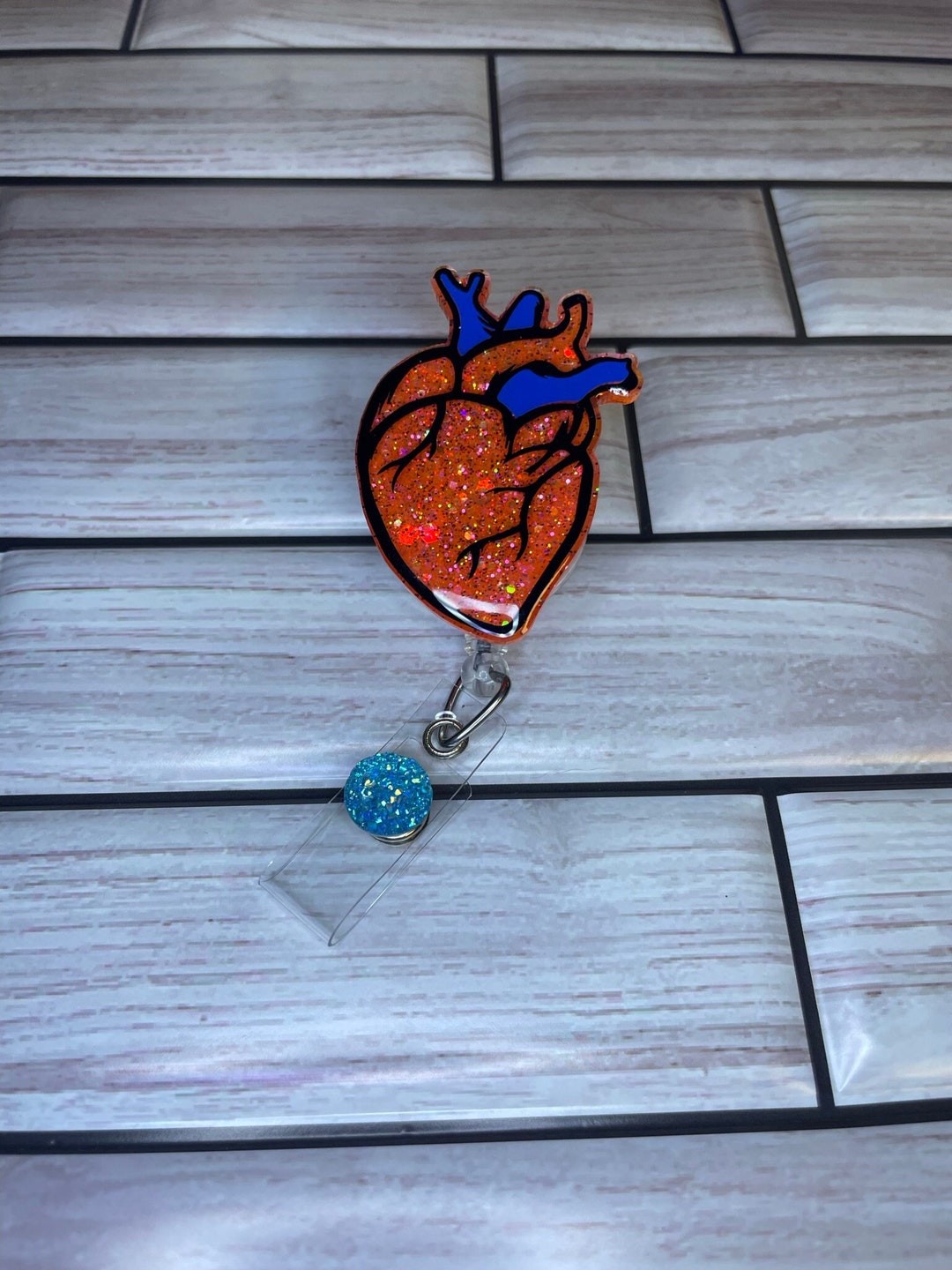 Red Anatomical Heart Medical Humor Badge Reel Interchangeable or ...
