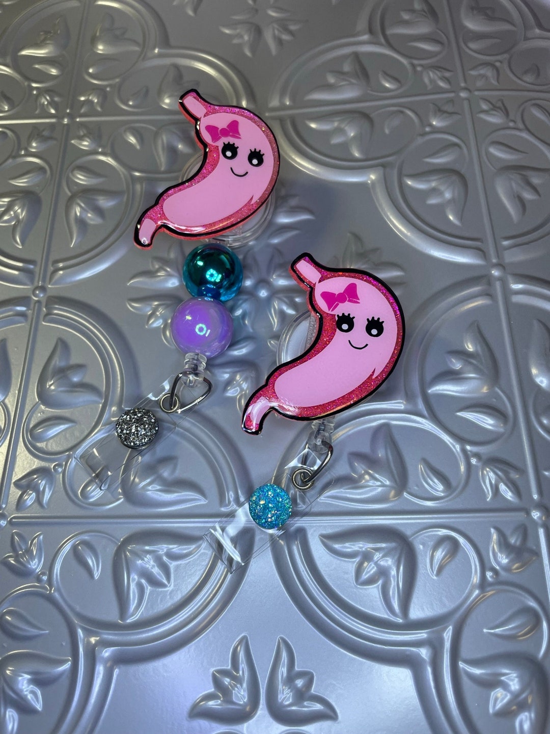 Cute Pink Stomach Medical Humor Badge Reel Interchangeable or Permanent ...