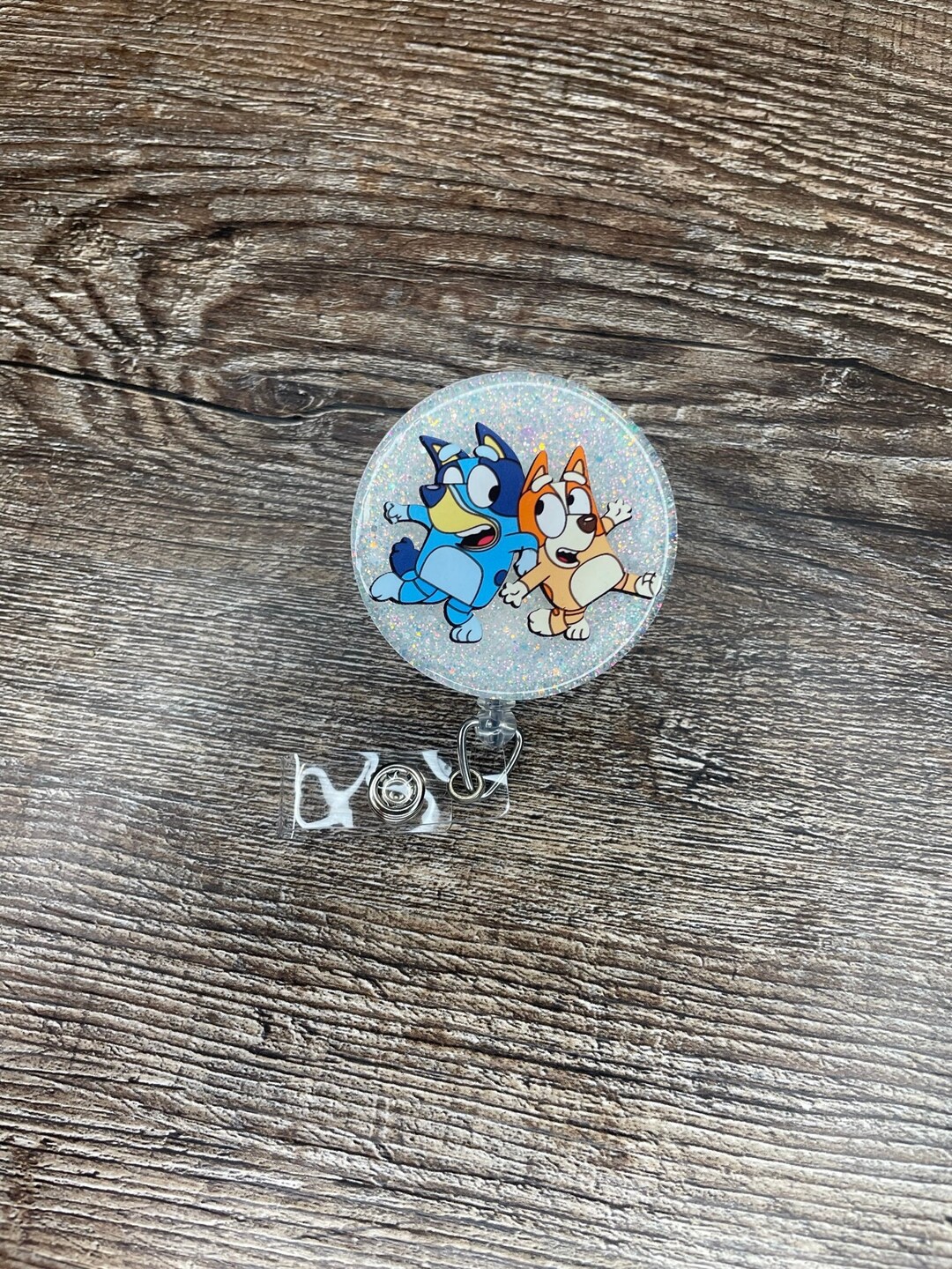 Two Inch Round Bluey Inspired Badge Reel Interchangeable Face Acrylic ...