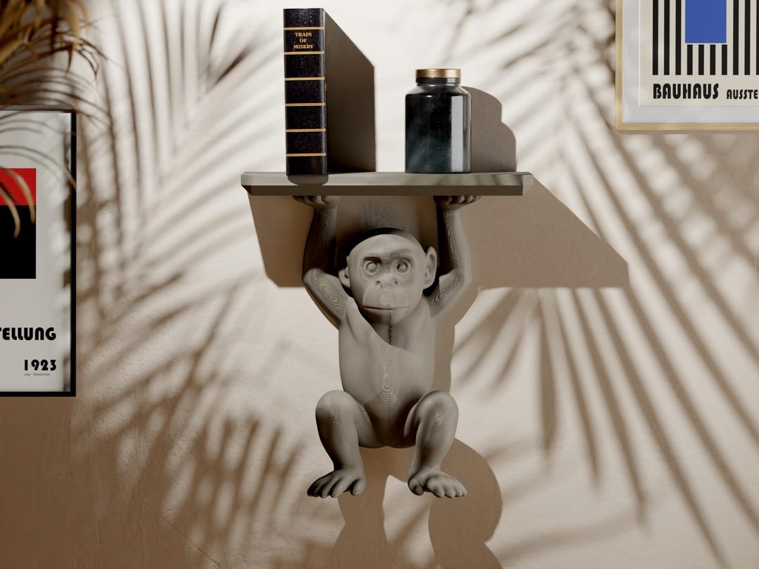 Primate Perch Shelf Monkey Wall Shelf Unique Home Decor - Etsy