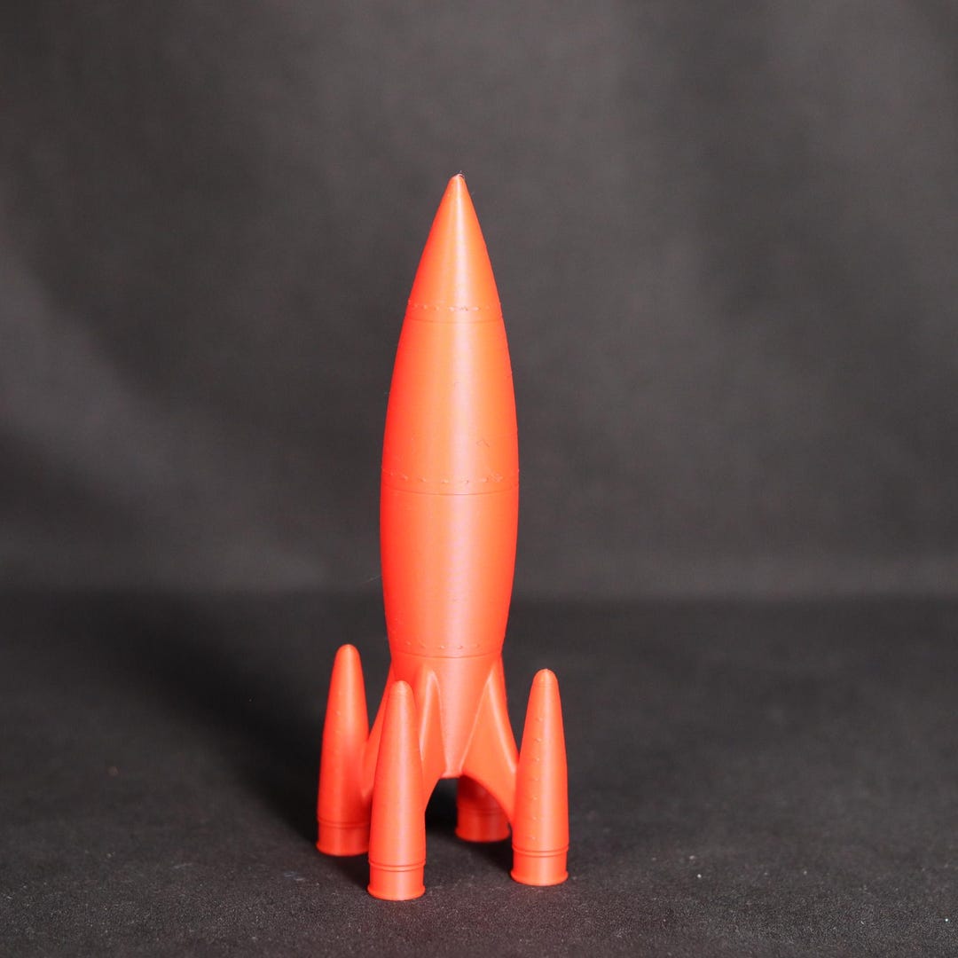 Red Rocket Fallout Spaceship Model Sci-fi Decor Retro Starship Replica ...