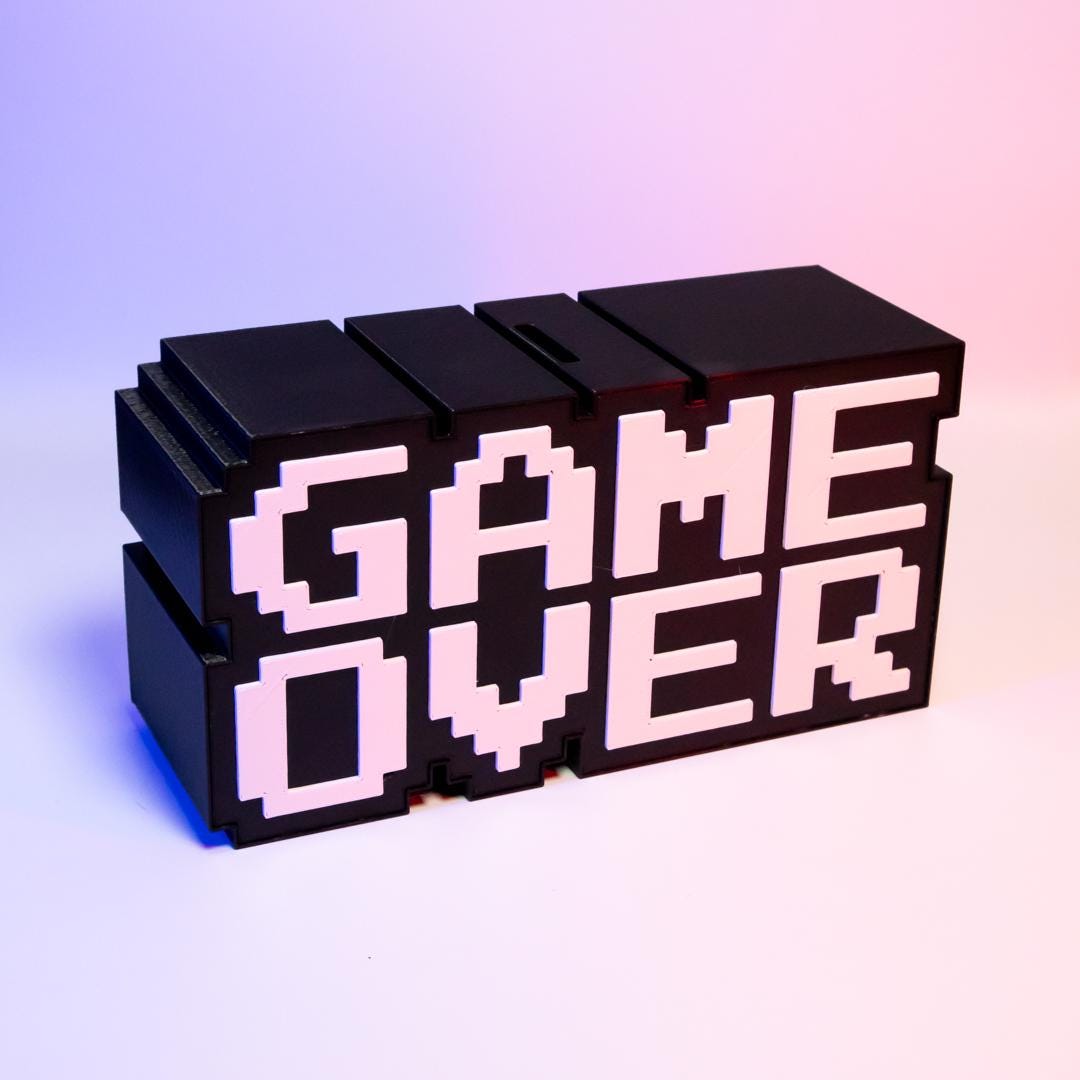 Game Over Piggy Bank Fun Gaming-themed Savings Bank Unique Desk Decor ...