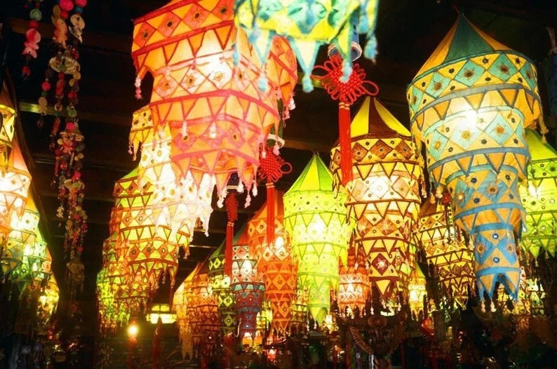 Indian Lantern Silk Bohemian Wedding Decor Boho Lanterns Collapsible ...