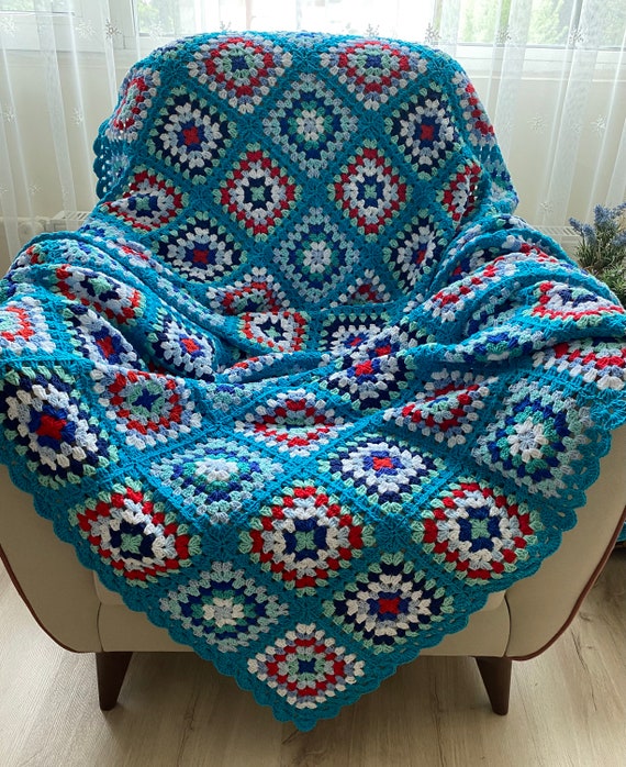 Grannysquare Decke Tv Decke handgemachte Decke - Etsy