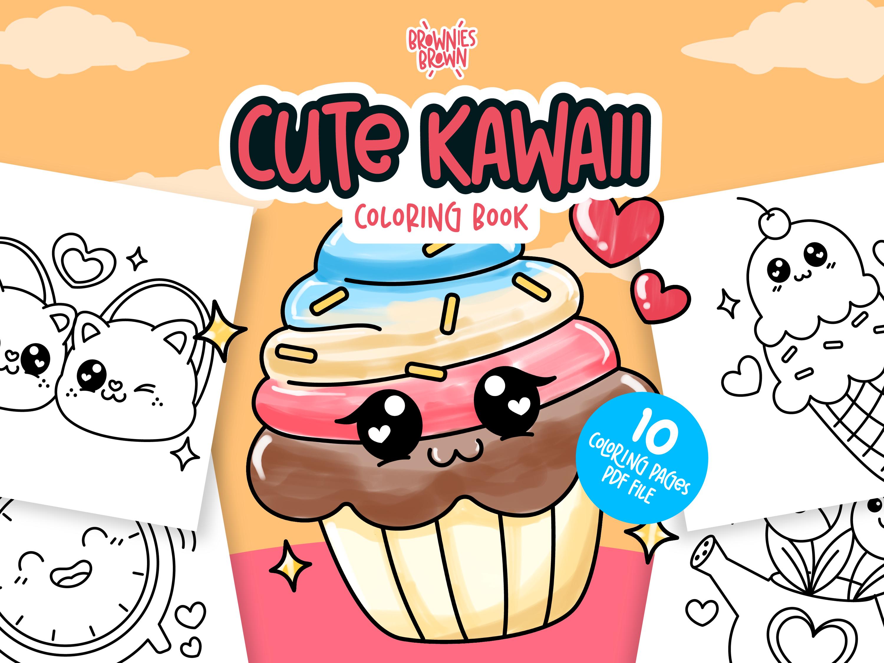 Cute Adorable Kawaii Coloring Book, Printable Instant Digital Download ...