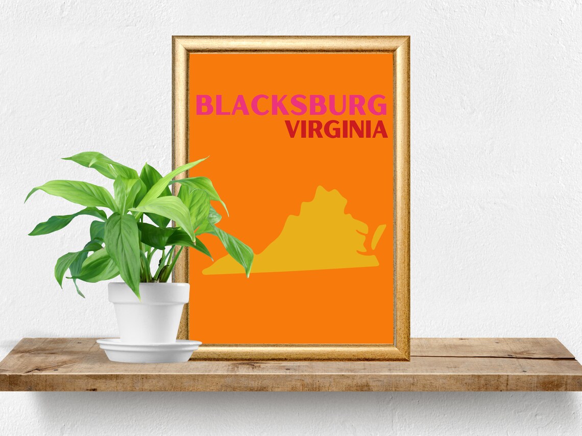 Virginia Tech Gallery Wall Travel Print Set of 6 Blacksburg - Etsy