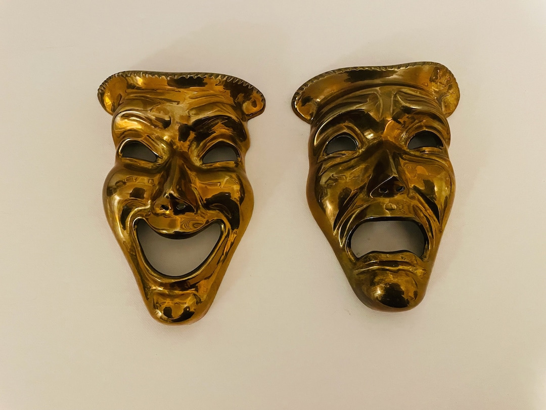 Solid Brass Drama Faces - Etsy