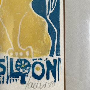 Whimsical Signed Print of Lion From 1970 - Etsy