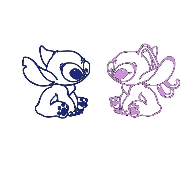 Stitch And Angel Drawings