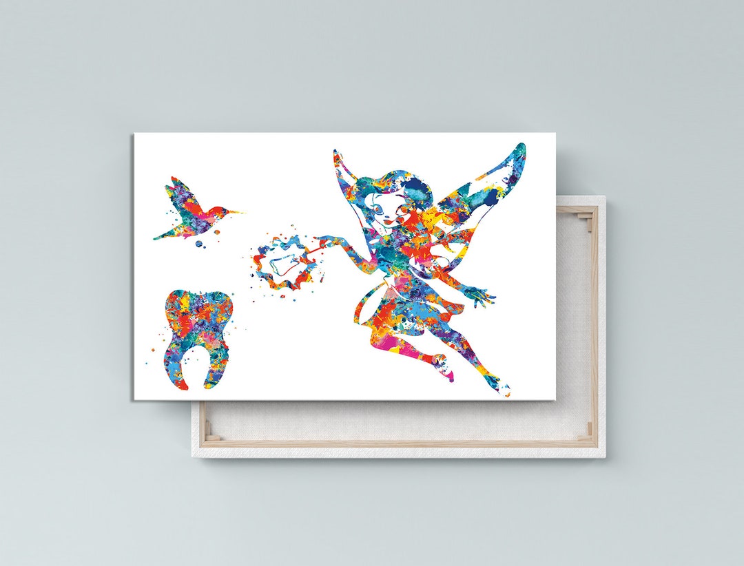 Tooth Fairy Watercolor Print Canvas, Watercolor Art Print,tooth Fairy ...