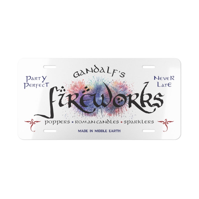 Gandalf's Fireworks Vanity Plate - Etsy