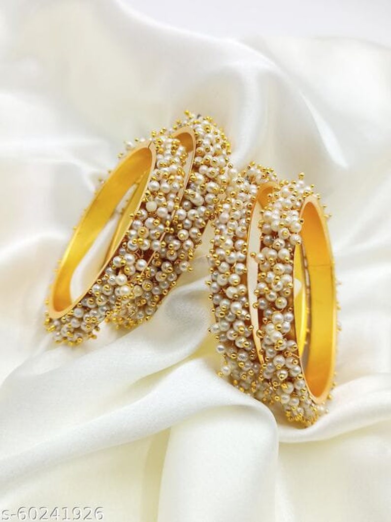 Off White Color Moti Shinning Bangles Indian Pakistani Wedding Bangles ...