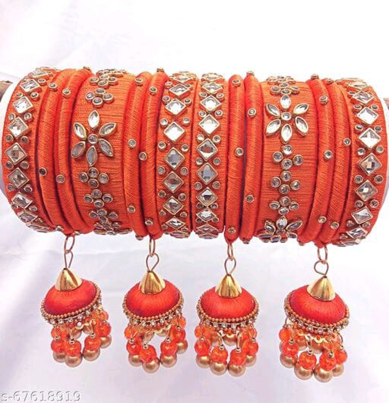 Maroon Color Silk Thread Long Heavy Tassel Dangling Bangles Indian ...