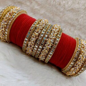 Maroon Color Velvet Met Shinning Bangles Indian Pakistani Wedding ...