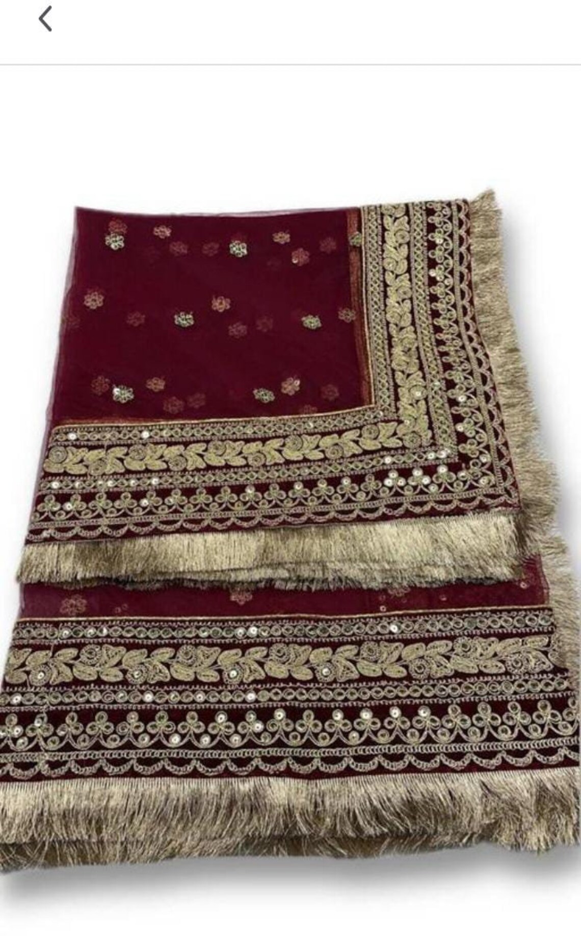 Red Indian Wedding Dupatta Long Net Embroidered Scarf Punjabi Dress ...