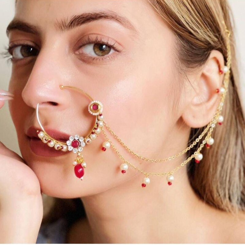 Indian Traditional Nose Jewelry - Etsy