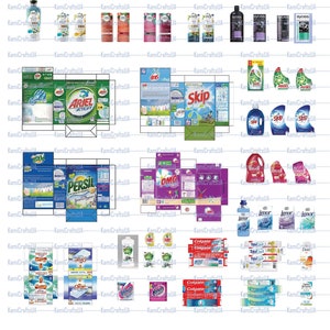 50 Printable Miniature Cleaning Supplies for Miniature Dollhouse 1:12 ...