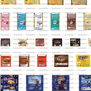 65 Printable Miniature Candy Bar Packagings for Miniature Dollhouse 1: ...
