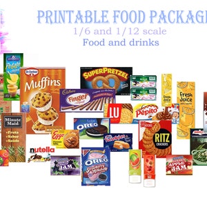 Printable Miniature Food Packaging for Miniature Dollhouse 1/12 and 1/6 ...