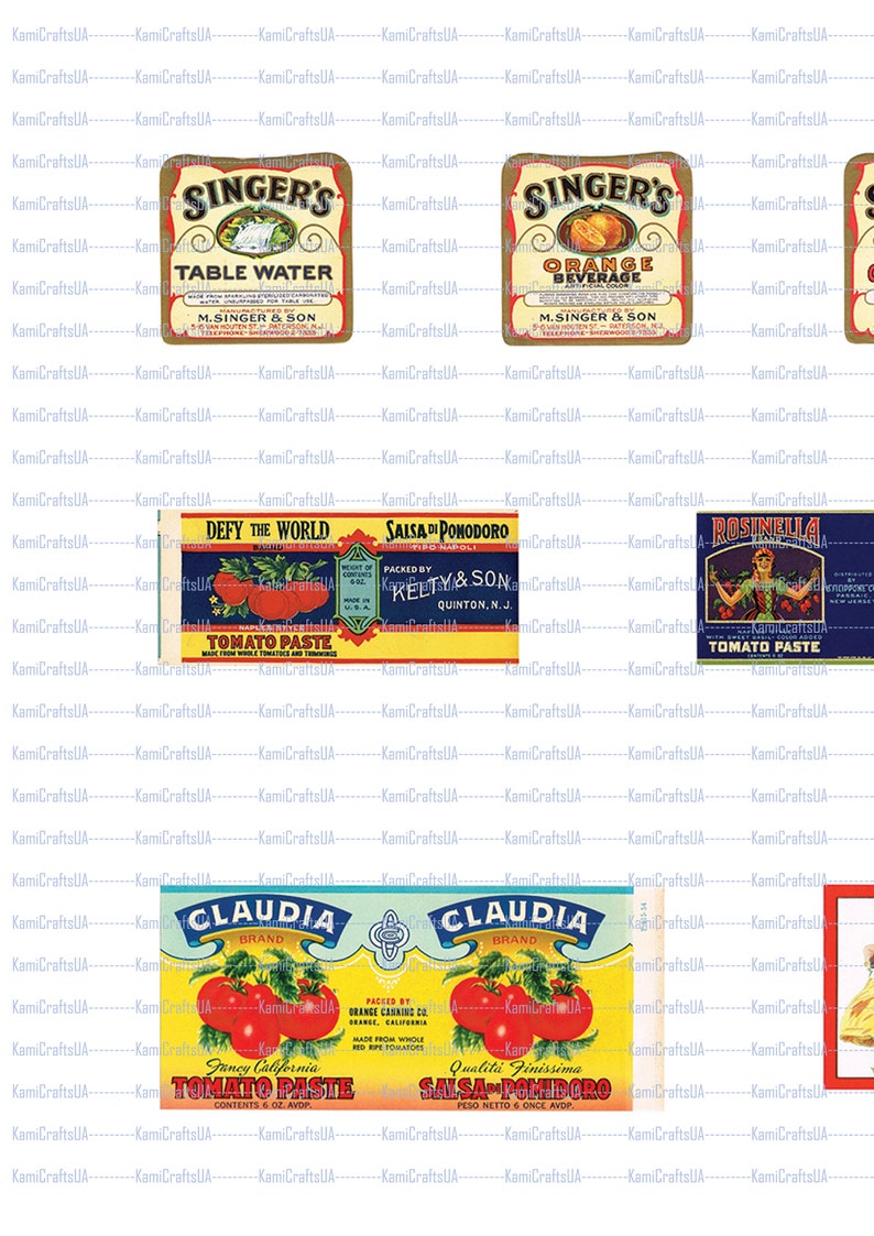 Printable Miniature Food Packaging 1900-1930 for Miniature Dollhouse 1: ...
