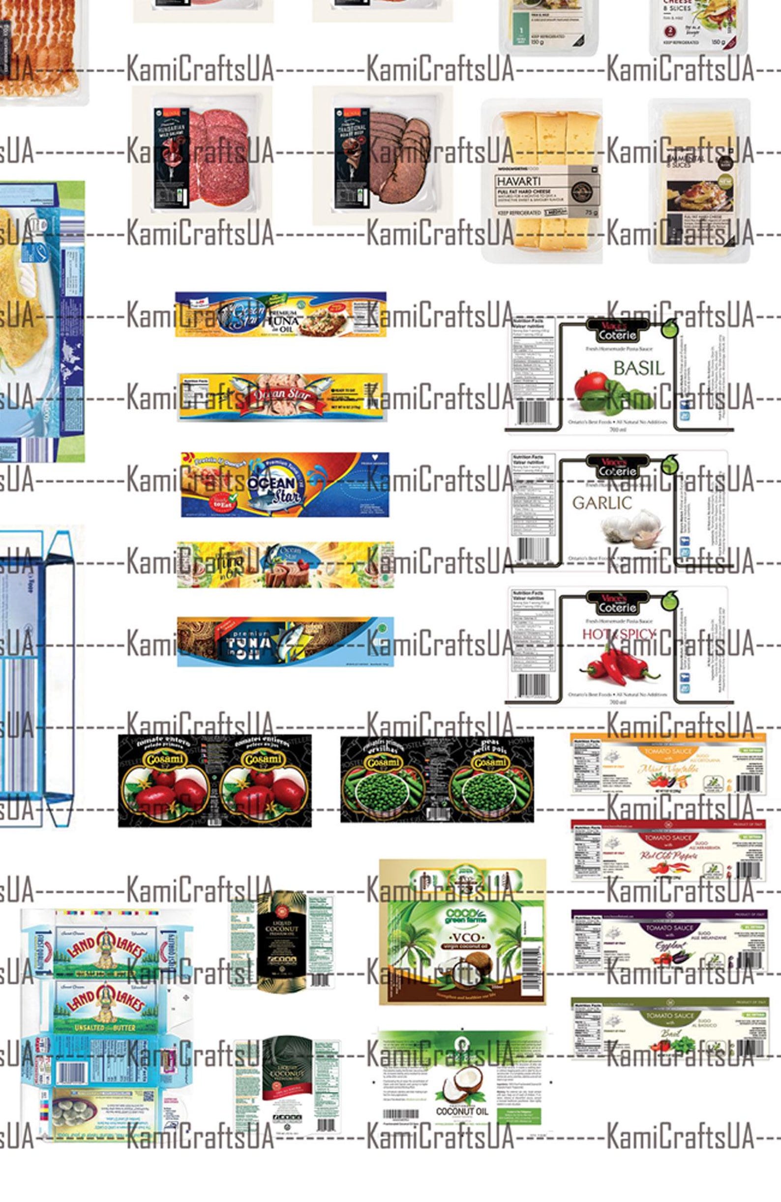 65 Printable Food Packaging for Miniature Dollhouse 1:12 Scale ...