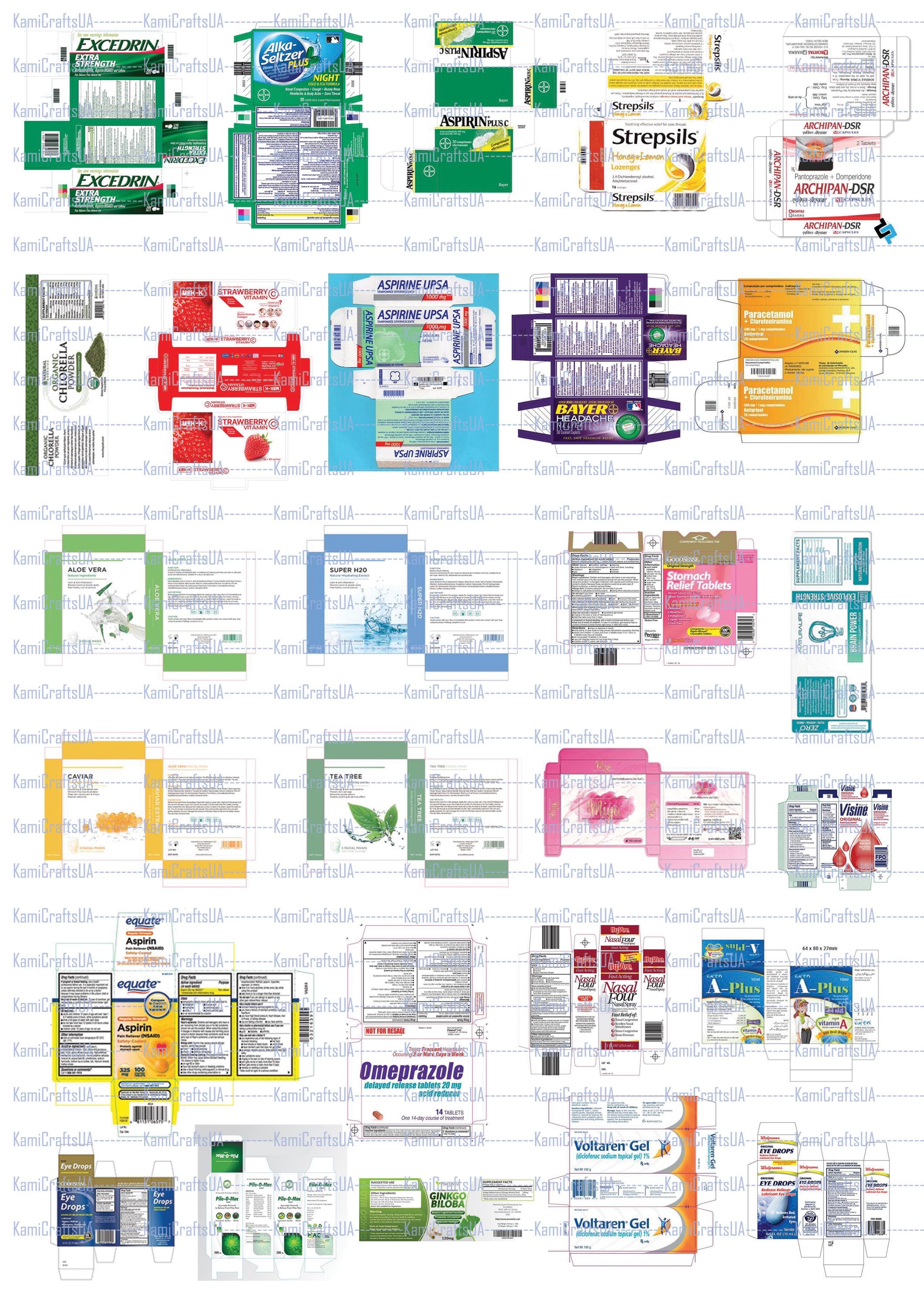 27 Printable Miniature Medicines for Dollhouse 1:6 Scale. Miniature ...