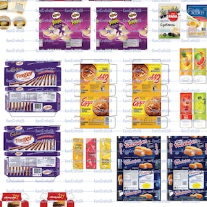 Printable Miniature Food Packaging for Miniature Dollhouse 1/12 Scale ...