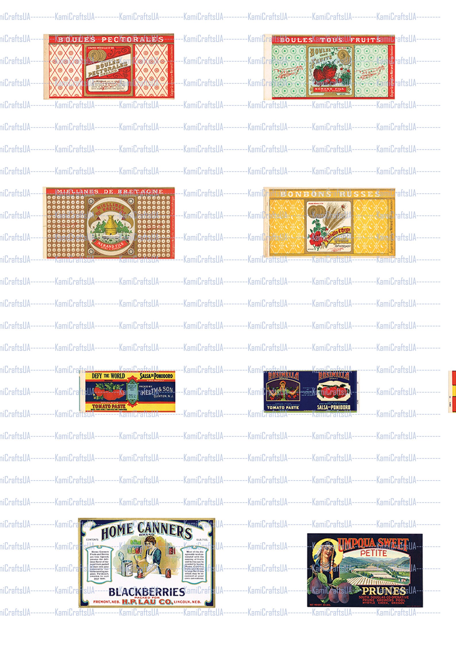 Printable Miniature Vintage Food Packaging 1900-1930 for Miniature ...