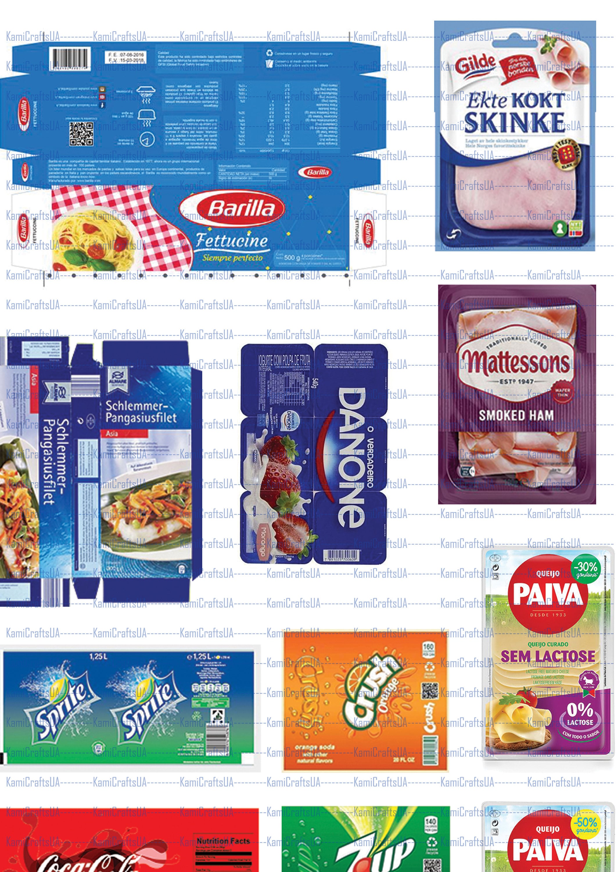 Printable Miniature Food Packaging for Miniature Dollhouse 1:6 Scale ...