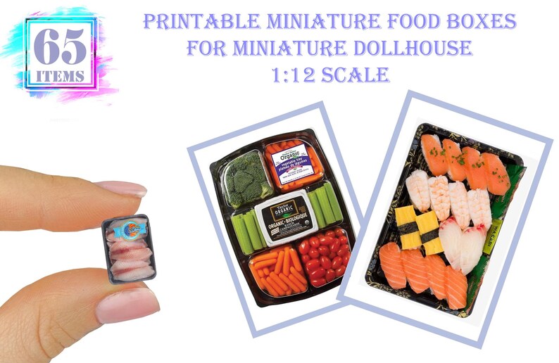65 Printable Food Packaging for Miniature Dollhouse 1:12 Scale ...