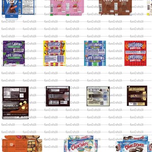 65 Printable Miniature Candy Bar Packagings for Miniature Dollhouse 1: ...