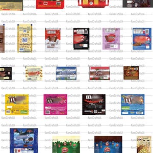 65 Printable Miniature Candy Bar Packagings for Miniature Dollhouse 1: ...