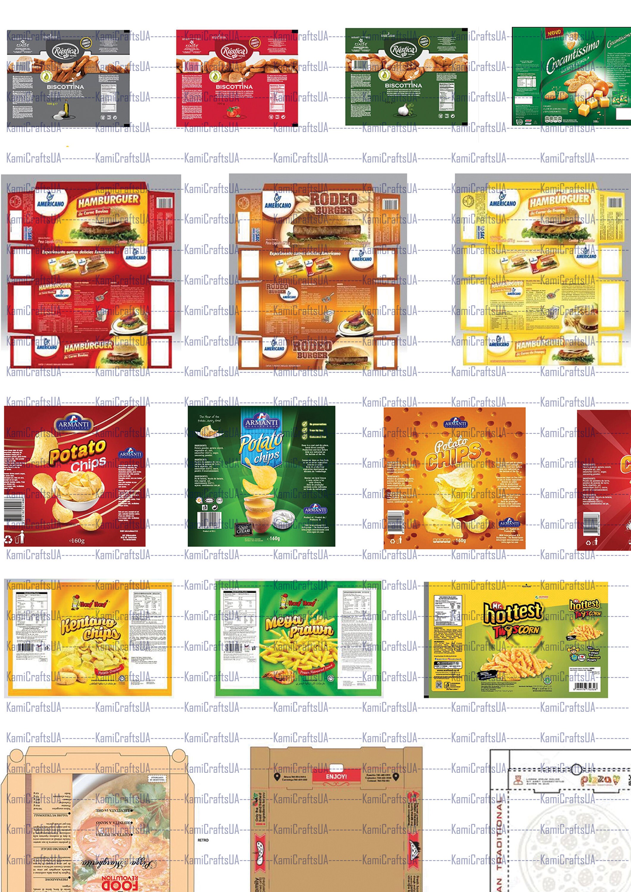 50 Printable Miniature Food Packaging for Miniature Dollhouse - Etsy UK