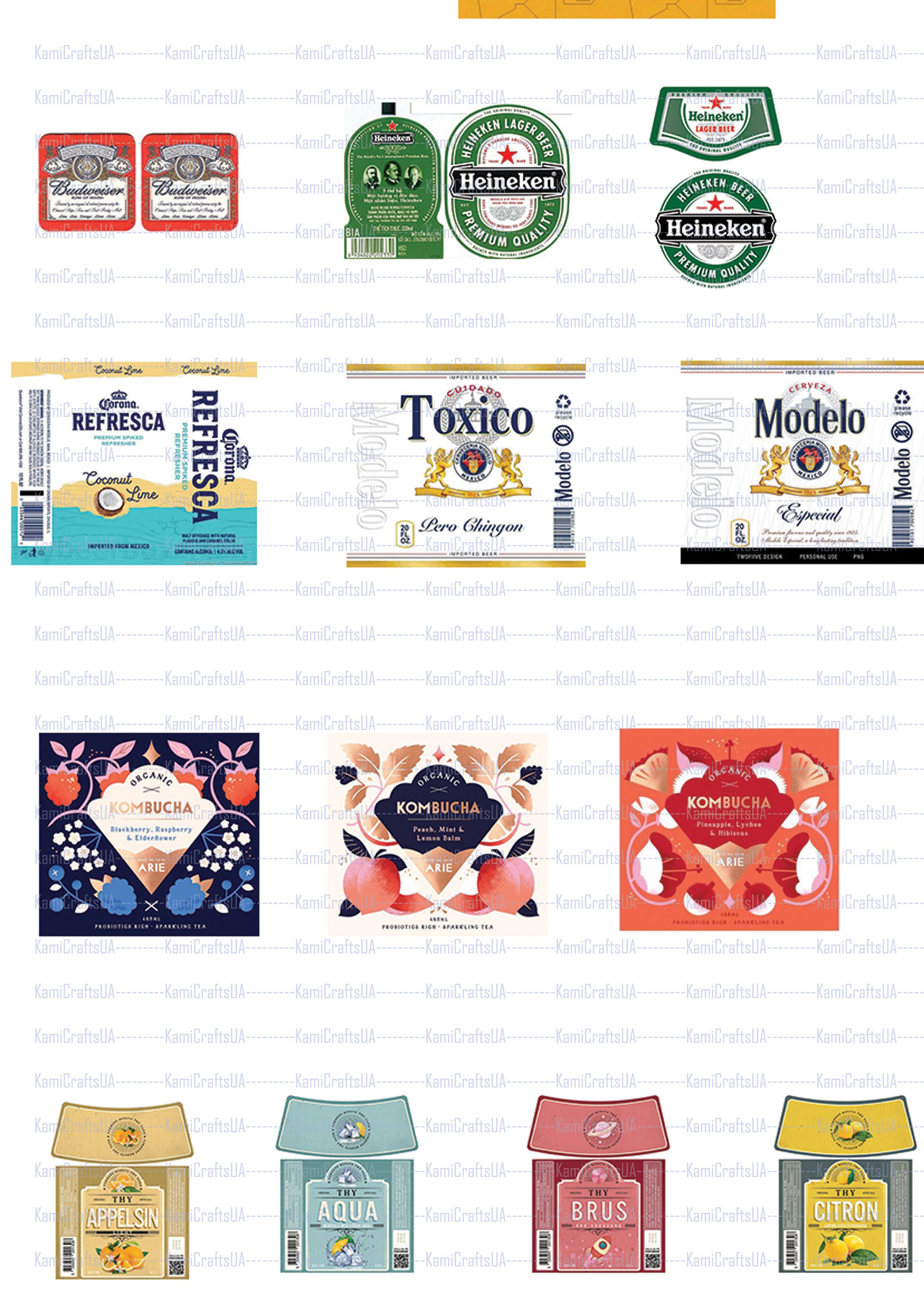 Printable Miniature Packaging Wine, Champagne, Beer Labels for ...