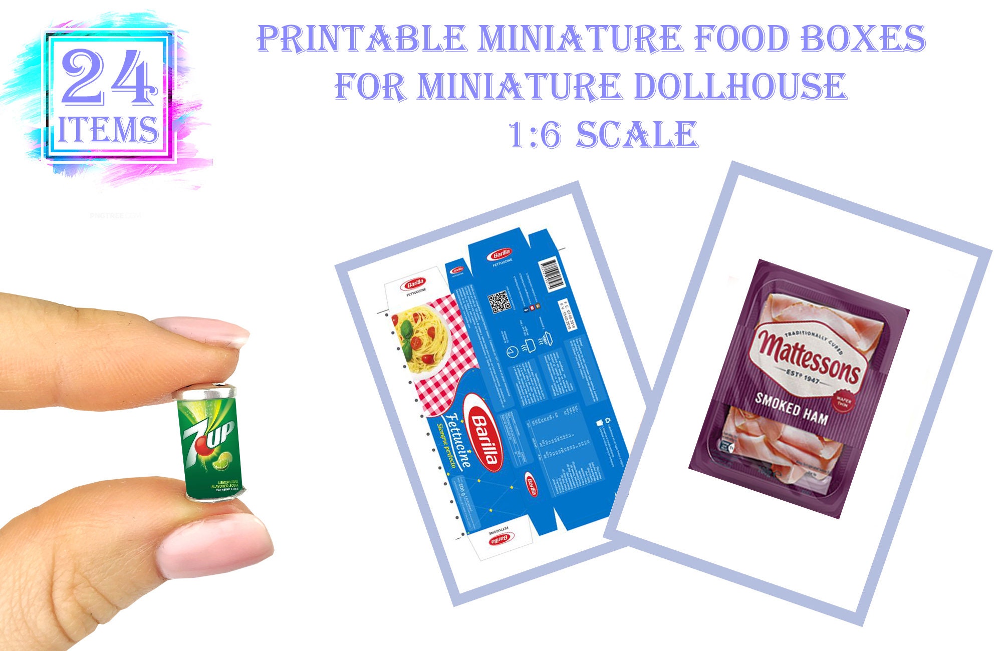 Printable Miniature Food Packaging for Miniature Dollhouse 1:6 Scale ...