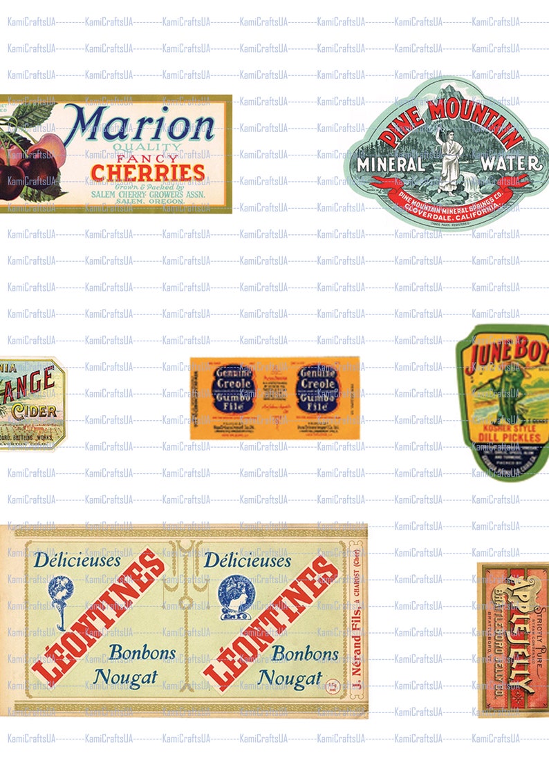 Printable Miniature Food Packaging 1900-1930 for Miniature Dollhouse 1: ...