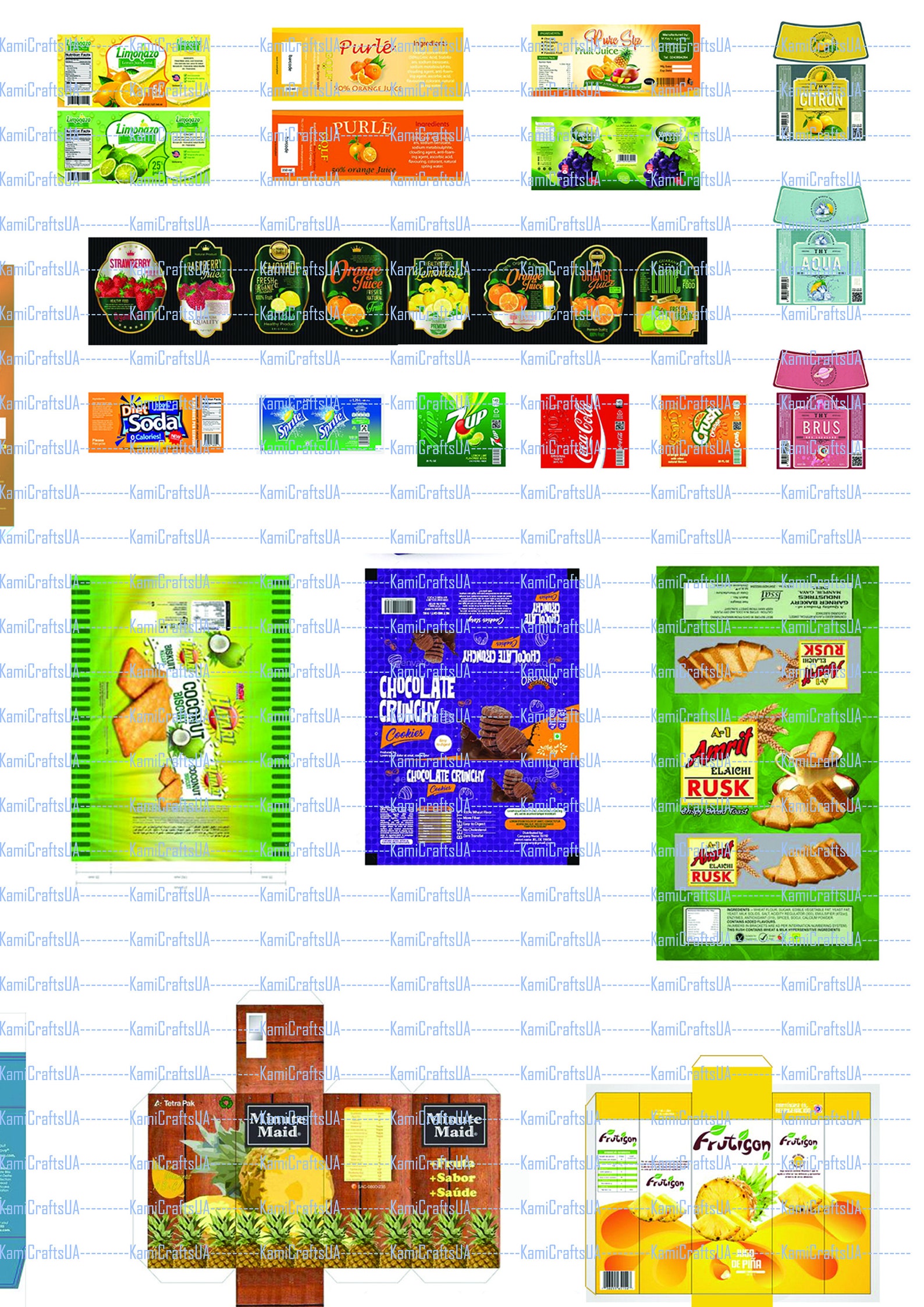 60 Printable Miniature Food Packaging for Miniature Dollhouse 1:12 ...