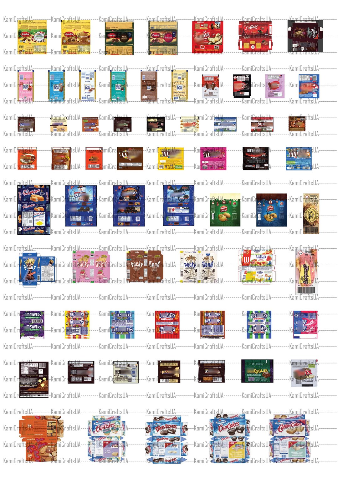 65 Printable Miniature Candy Bar Packagings for Miniature Dollhouse 1: ...