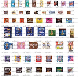 65 Printable Miniature Candy Bar Packagings for Miniature Dollhouse 1: ...