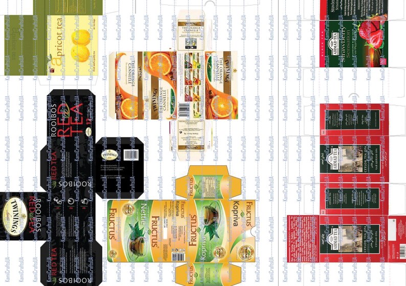 26 Printable Miniature Packaging Coffee, Tes, Cocoa Labels for ...