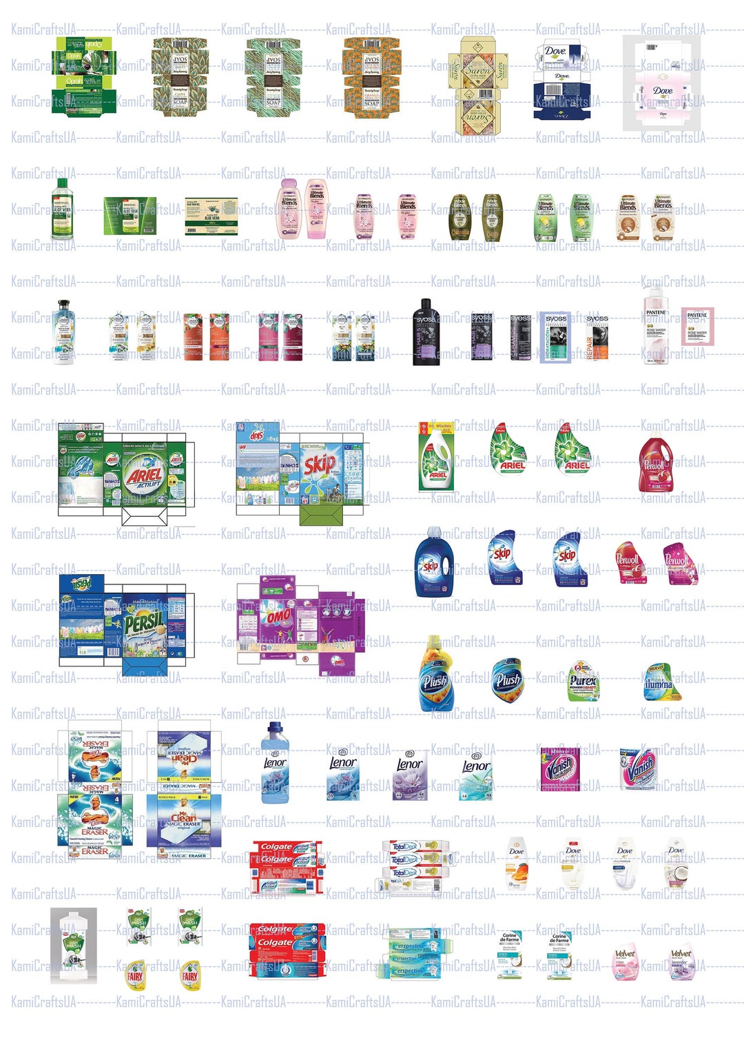 Printable Miniature Cleaning Supplies for Miniature Laundry Room 1:12 ...