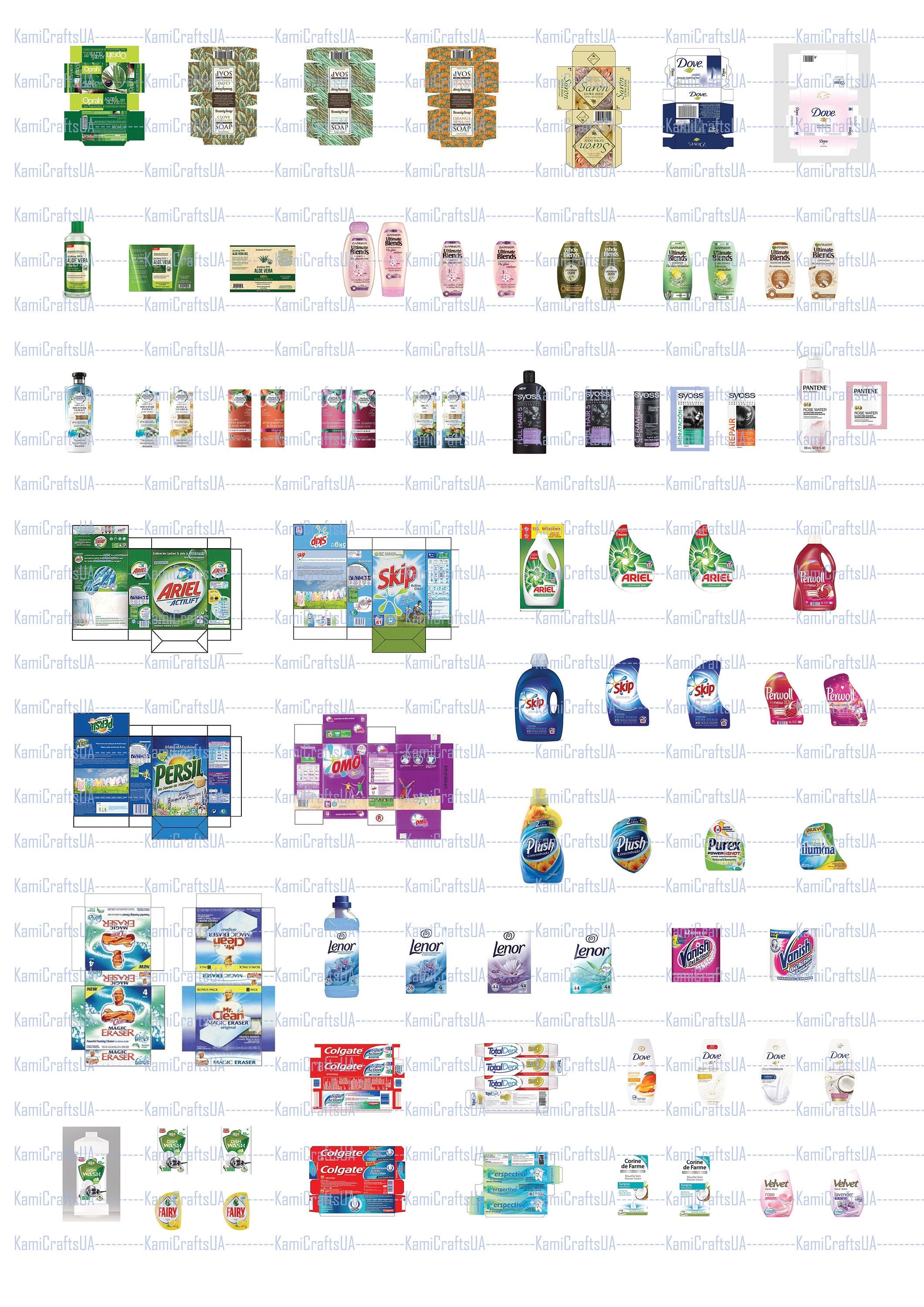 Printable Miniature Cleaning Supplies for Miniature Laundry Room 1:12 ...